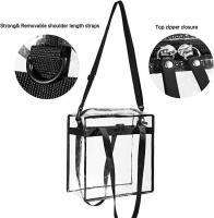 China Women's Shopping Companion Clear PVC Tote Bag with Zipper Closure and Adjustable Strap for sale