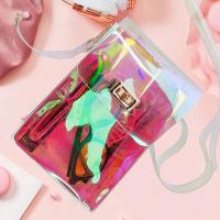 China 2024 Summer Transparent Women's Holographic Bag with Polyester Lining and Square Chain for sale