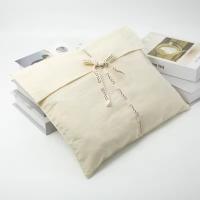China Recyclable Luxury Makeup Cosmetic Cotton Envelope Pouch With Tie Custom Logo Print Bag for sale