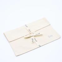 China Recyclable Luxury Makeup Cosmetic Cotton Envelope Pouch With Tie Custom Logo Print Bag for sale