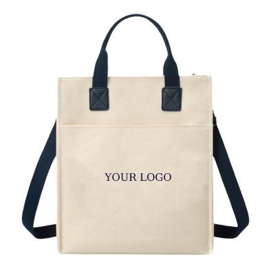 China PU Handle Eco Friendly Waterproof Laminated Canvas Tote Shopping Bag With Custom Logo for sale