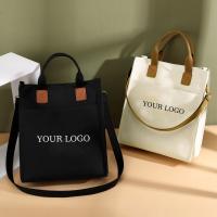 China PU Handle Eco Friendly Waterproof Laminated Canvas Tote Shopping Bag With Custom Logo for sale