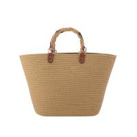 China Stylish Women Woven Beach Straw Handbag Casual Handmade Hollow Out Rattan Shoulder Bags for sale