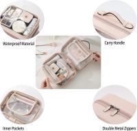 China Senior Sense Double Cosmetic Large Capacity Waterproof Makeup Bag OEM/ODM Acceptable for sale