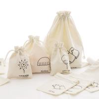 China Daily Life Custom Print Drawstring Bags Cotton Canvas Dust Bag with Custom Logo for sale