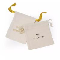 China Customized Cotton Muslin Drawstring Bag With Ribbon for Jewelry Packaging Solution for sale