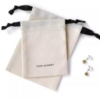 China Customized Cotton Muslin Drawstring Bag With Ribbon for Jewelry Packaging Solution for sale