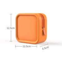 China Daily Life Custom Logo Square Silicone Makeup Bag with Waterproof Design and Material for sale