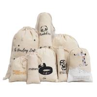 China Customized Cotton Drawstring Bag with Cartoon Pattern and Customized Logo for sale