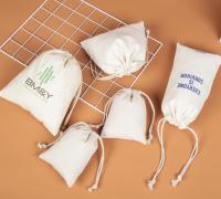 China Customized Cotton Drawstring Bag with Cartoon Pattern and Customized Logo for sale