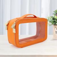 China Small Waterproof Travel PU Leather Toilet Bag with Customized Color PVC Makeup Case for sale