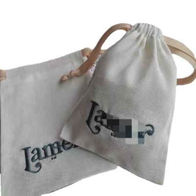 China Custom Logo Linen Jute Drawstring Bag Perfect for Jewelry and Digital Storage Reusable for sale