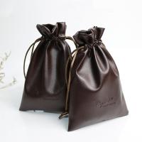 China Medium Size Custom Logo PU Leather Jewelry Pouch Drawstring Bag for High Class Storage for sale