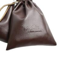 China Medium Size Custom Logo PU Leather Jewelry Pouch Drawstring Bag for High Class Storage for sale