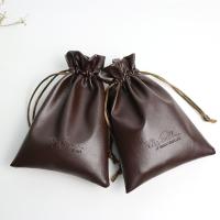 China Medium Size Custom Logo PU Leather Jewelry Pouch Drawstring Bag for High Class Storage for sale