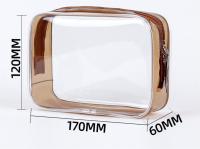 China Custom Logo Transparent PVC Makeup Bag Small Toiletry Bag for Women Double Zipper for sale