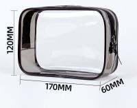 China Custom Logo Transparent PVC Makeup Bag Small Toiletry Bag for Women Double Zipper for sale