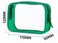 China Custom Logo Transparent PVC Makeup Bag Small Toiletry Bag for Women Double Zipper for sale