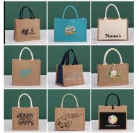 China Accepable OEM/ODM Jute Bag With Custom Logo for Reusable Eco Friendly Shopping at Beach for sale