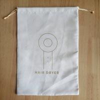 China Custom Logo Print Suede Drawstring Bag for Protecting Hotel Hair Dryer from Dust for sale