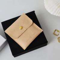 China Print Logo Jewellery Package Microfiber Snap Button Pouch Bags with Insert Pad/Card for sale
