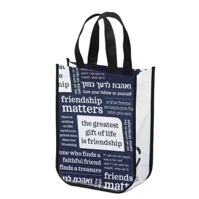 China Medium Size Curved Corners Tote Bag in Laminated Non Woven Material for Custom Shopping for sale