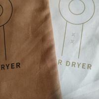 China Custom Logo Print Suede Drawstring Bag for Protecting Hotel Hair Dryer from Dust for sale