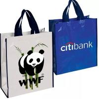 China Medium Size Curved Corners Tote Bag in Laminated Non Woven Material for Custom Shopping for sale