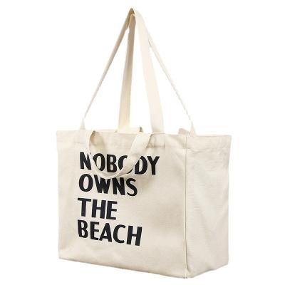 China Medium Size Reusable Canvas Shopping Bags with Customized Print Design for sale