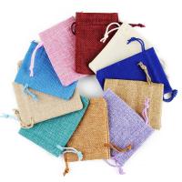 China Waterproof Custom Logo Print Linen Drawstring Bag for Jewelry and Digital Product Storage for sale