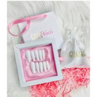 China Custom Logo Jewelry Pink Velvet Pouch Bags in Slide Paper Gift Box Packaging for Nail for sale