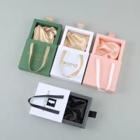 China Custom Logo Jewelry Pink Velvet Pouch Bags in Slide Paper Gift Box Packaging for Nail for sale