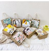 China 2024 Korean Ins Simple Student Cartoon Canvas Handbags Ladies Mini Tote Bags For Girls for sale