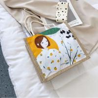 China 2024 Korean Ins Simple Student Cartoon Canvas Handbags Ladies Mini Tote Bags For Girls for sale