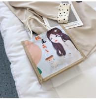 China 2024 Korean Ins Simple Student Cartoon Canvas Handbags Ladies Mini Tote Bags For Girls for sale