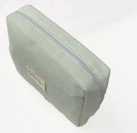China Custom Logo Accepted Soft Waffle Print Cosmetic Bag for Bridesmaids' Makeup and Gifts for sale