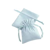 China Acceptable OEM/ODM Custom Light Blue Velvet Drawstring Bag for Jewelry Organization for sale