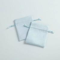 China Acceptable OEM/ODM Custom Light Blue Velvet Drawstring Bag for Jewelry Organization for sale