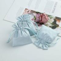 China Acceptable OEM/ODM Custom Light Blue Velvet Drawstring Bag for Jewelry Organization for sale