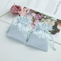 China Acceptable OEM/ODM Custom Light Blue Velvet Drawstring Bag for Jewelry Organization for sale