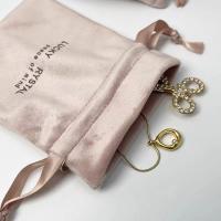 China Small Packaging Drawstring Velvet Jewellery Bag Custom Logo Printed Soft Velvet Fabric for sale