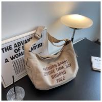 China Polyester Lining Material Large Capacity One Shoulder Crossbody Canvas Bag for Ladies for sale