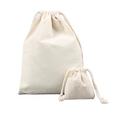 China Custom Logo Cotton Drawstring Bag for Reusable Eco Friendly Packaging in Small Size for sale
