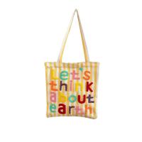 China Colorful Embroidery Letter Canvas Shoulder Bag A Functional and Fashionable Choice for sale