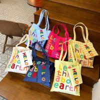 China Colorful Embroidery Letter Canvas Shoulder Bag A Functional and Fashionable Choice for sale