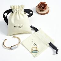 China Customized Black Cotton Drawstring Bag for Organic Jewelry Pouch Packaging Bag for sale