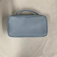 China Fashionable Large Makeup Bag Waterproof Leather Toiletry Bag Big Flat Portable Inner Pockets Custom Cosmetic Bag For Women for sale