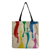 China Medium Size Beach Tote Bag Cotton Canvas Linen Reusable Bag for Women Customized Logo for sale