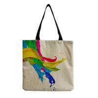 China Medium Size Beach Tote Bag Cotton Canvas Linen Reusable Bag for Women Customized Logo for sale