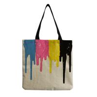 China Medium Size Beach Tote Bag Cotton Canvas Linen Reusable Bag for Women Customized Logo for sale
